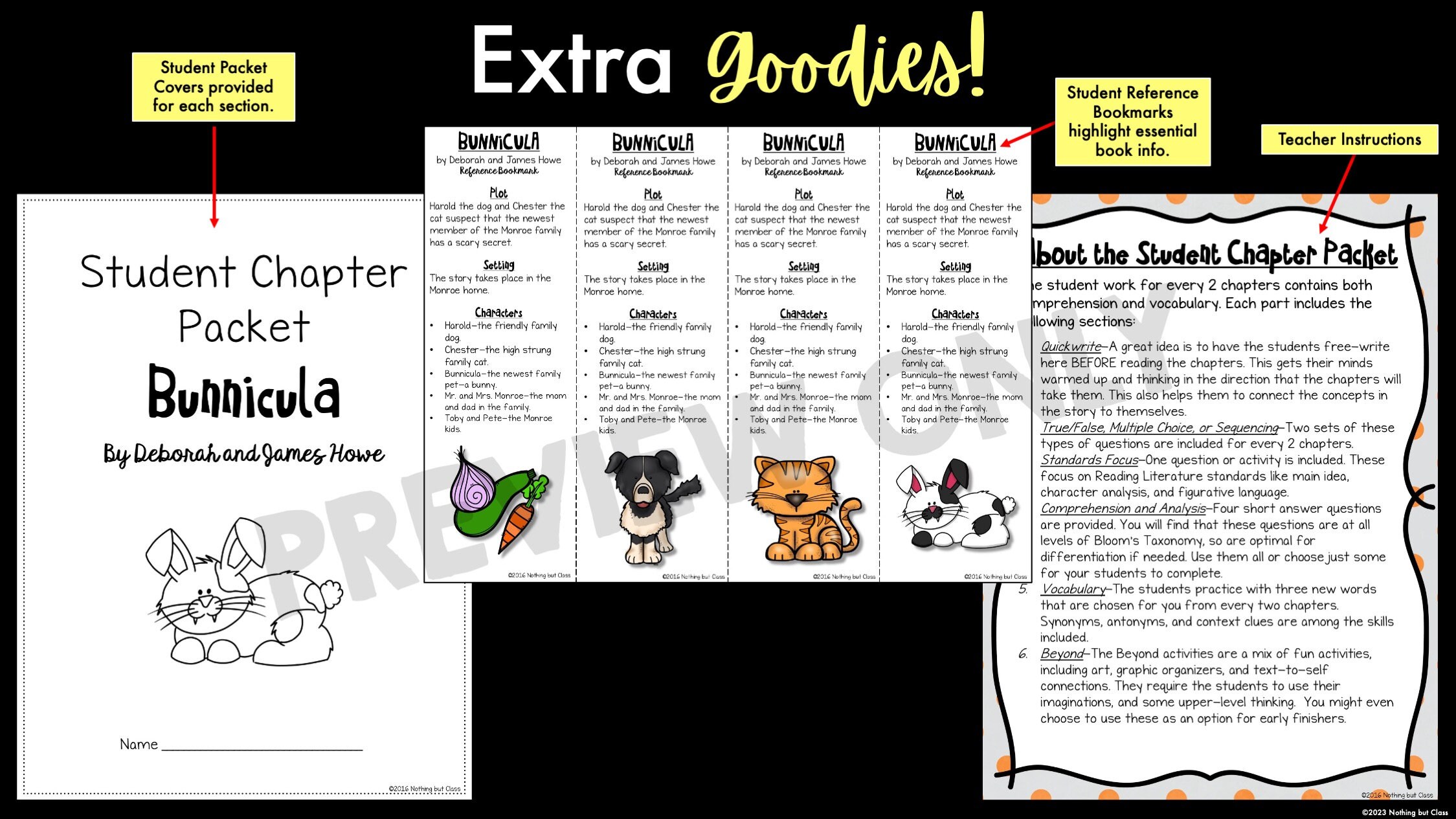 Bunnicula | Comprehension and Vocabulary by Chapter | Guided Reading ...