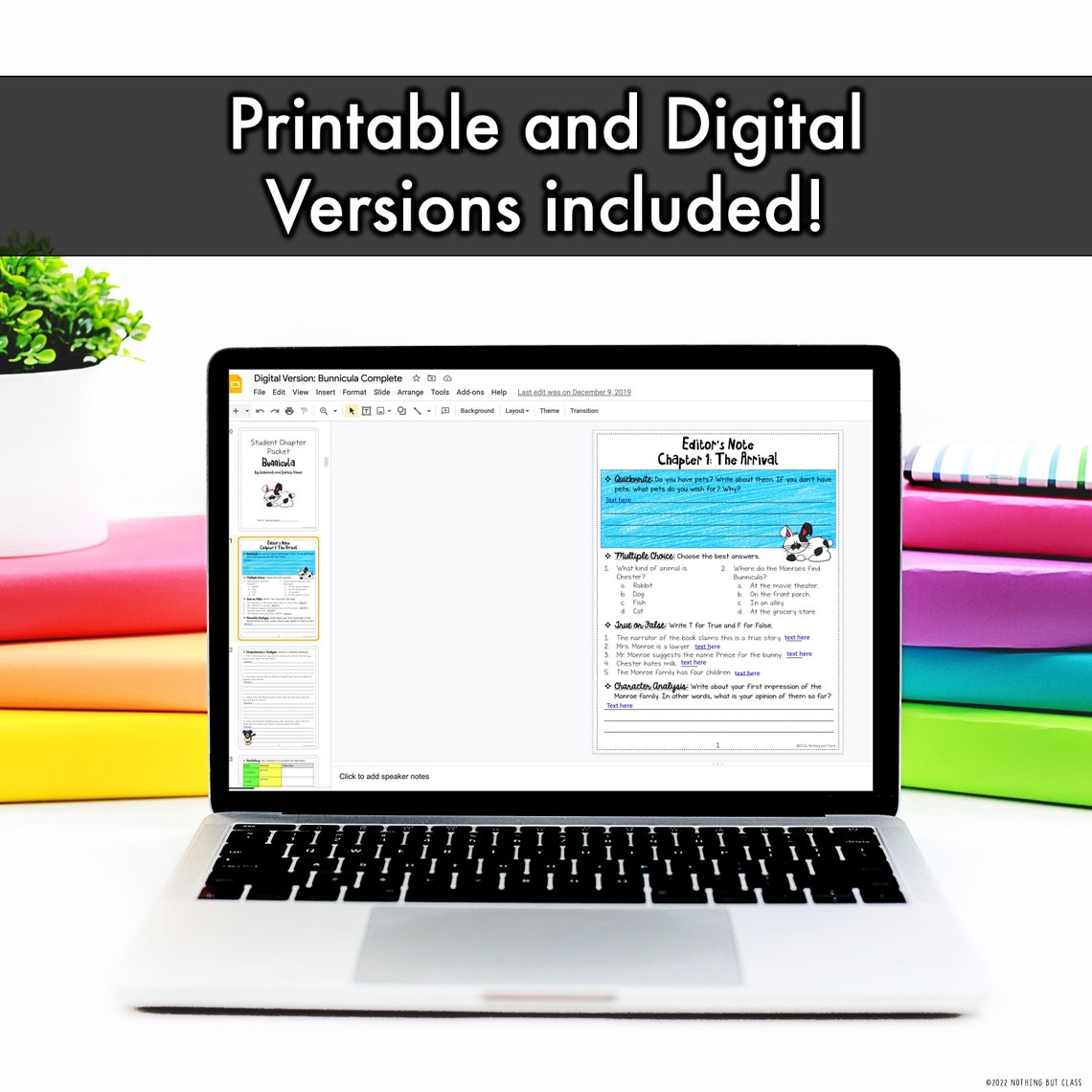 Bunnicula | Comprehension and Vocabulary by Chapter | Guided Reading ...