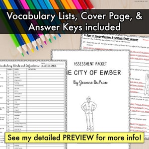 The City of Ember - Tests | Quizzes | Assessments - Printables for ...