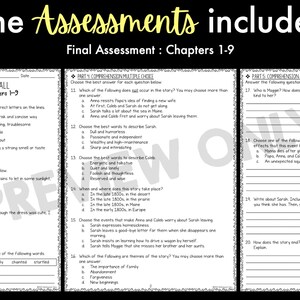 Sarah Plain and Tall Novel Study Unit | Literature Guide ...