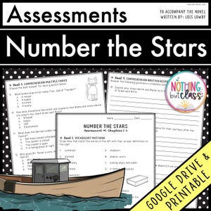 Number the Stars - Tests | Quizzes | Assessments for Novel Study - Etsy