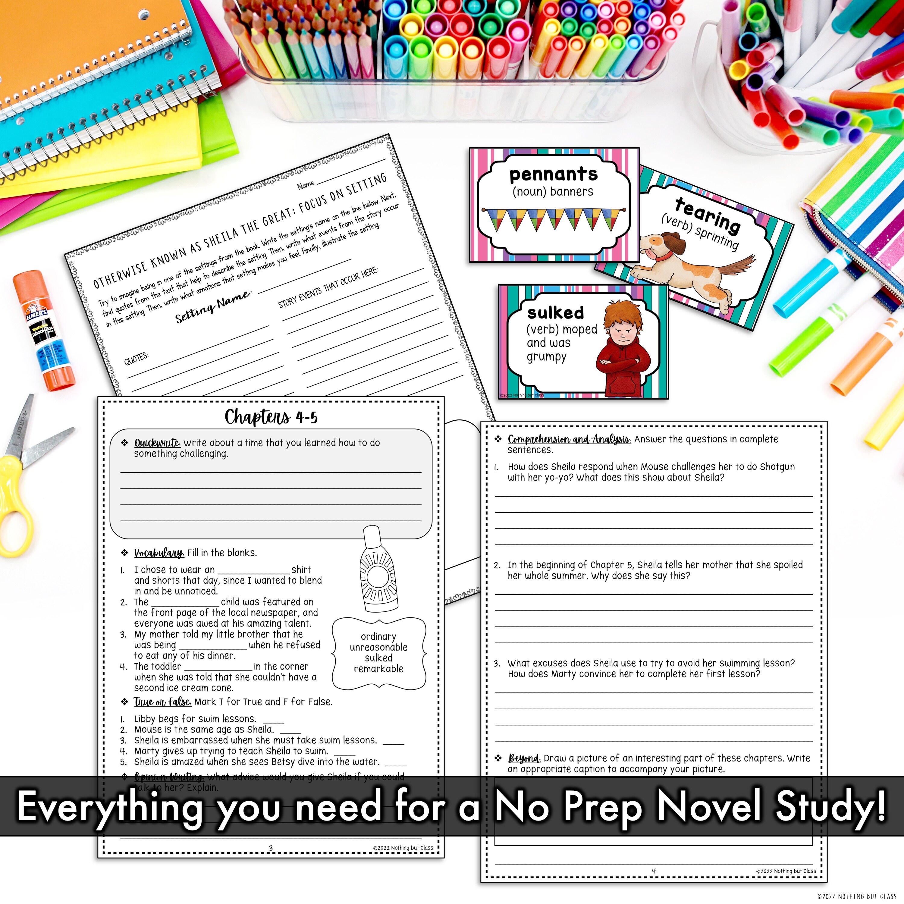 Otherwise Known as Sheila the Great Novel Study Unit | Literature Guide ...