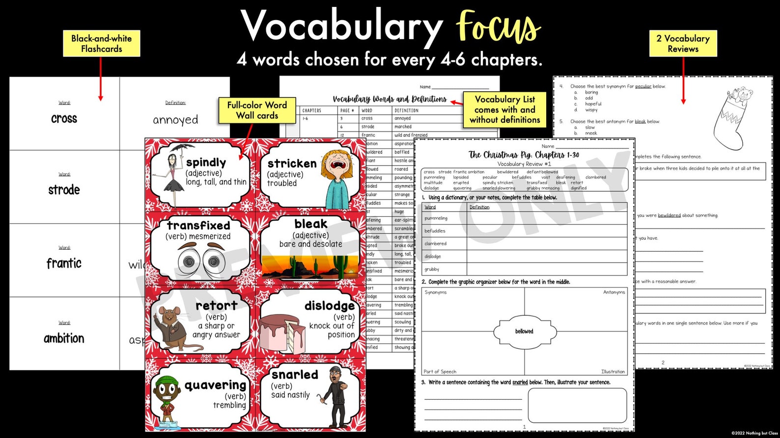 The Christmas Pig | Comprehension and Vocabulary by Chapter | Guided ...