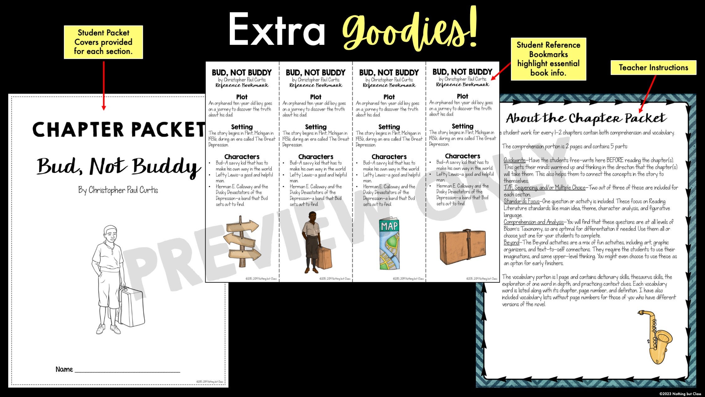 Bud, Not Buddy | Comprehension and Vocabulary by Chapter | Guided ...