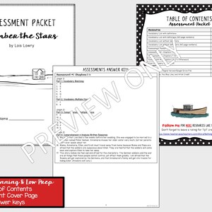 Number the Stars - Tests | Quizzes | Assessments for Novel Study - Etsy