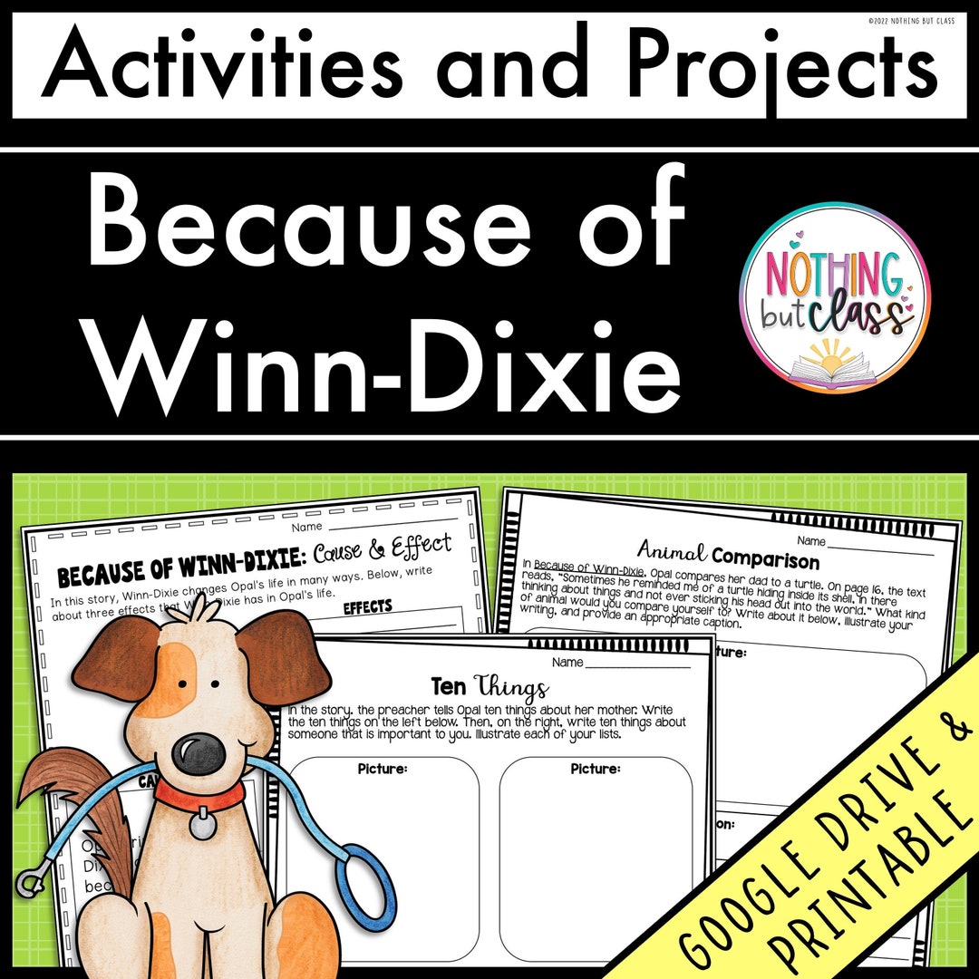 Because of Winn-dixie | Reading Response Activities and Projects ...