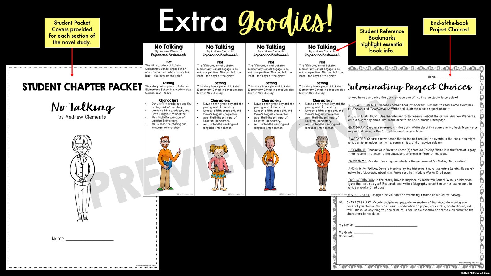 No Talking Novel Study Unit | Literature Guide | Comprehension ...