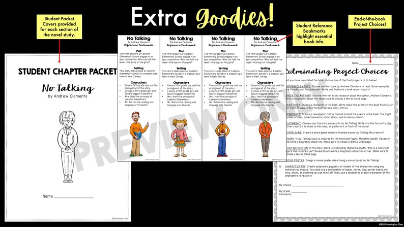 No Talking Novel Study Unit | Literature Guide | Comprehension ...