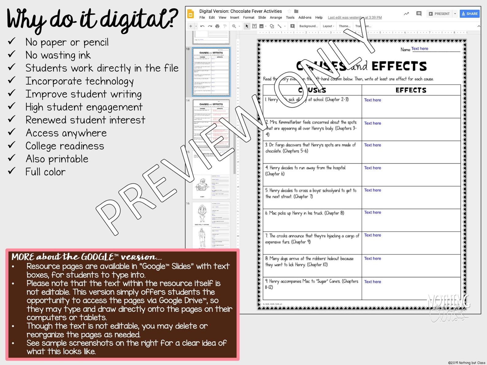 Chocolate Fever | Reading Response Activities and Projects | Guided ...