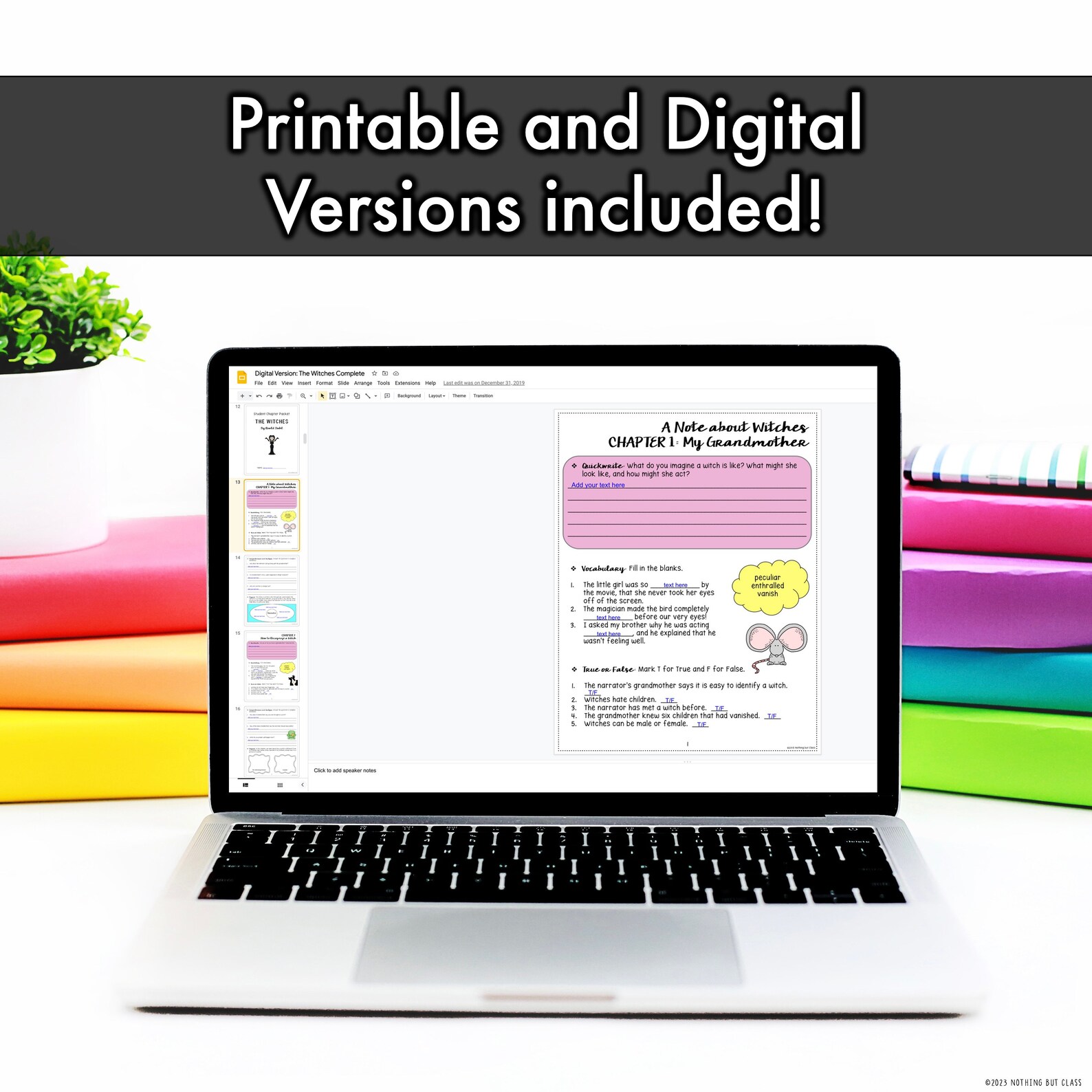 The Witches Novel Study Unit | Literature Guide | Comprehension ...