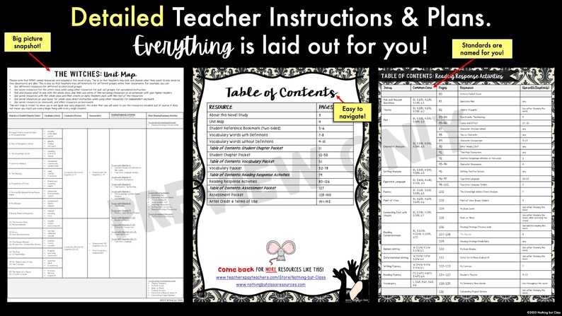 The Witches Novel Study Unit | Literature Guide | Comprehension ...