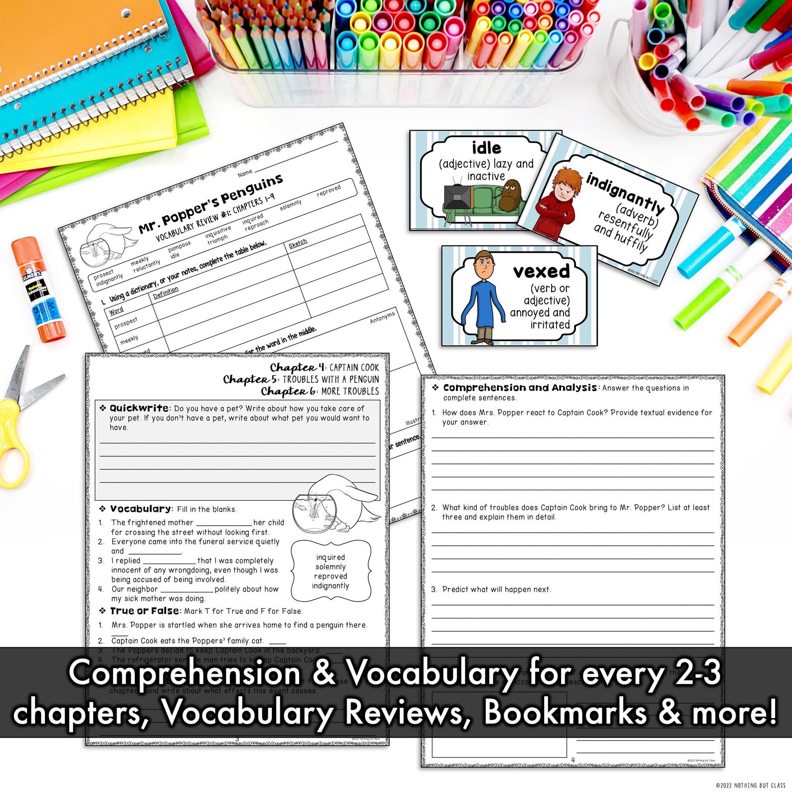 Mr. Popper's Penguins | Comprehension and Vocabulary by Chapter ...