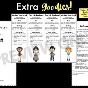 Out of the Dust Novel Study Unit | Literature Guide | Comprehension ...