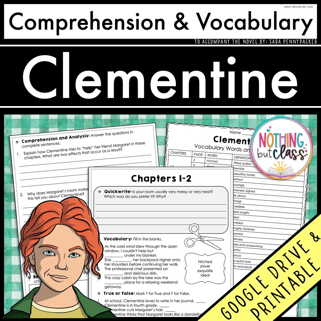 Clementine | Comprehension and Vocabulary by Chapter | Guided Reading ...