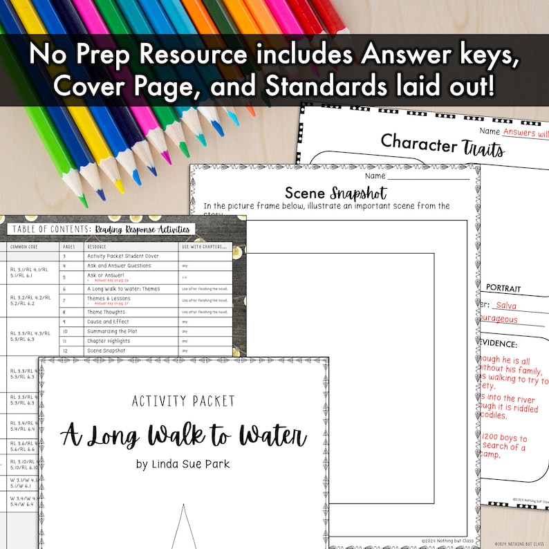 A Long Walk to Water | Reading Response Activities and Projects ...