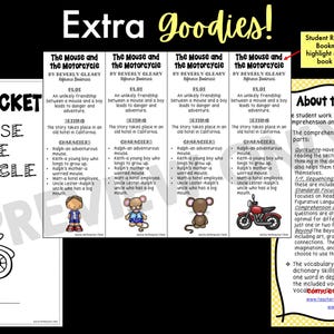 The Mouse and the Motorcycle | Comprehension and Vocabulary by Chapter ...