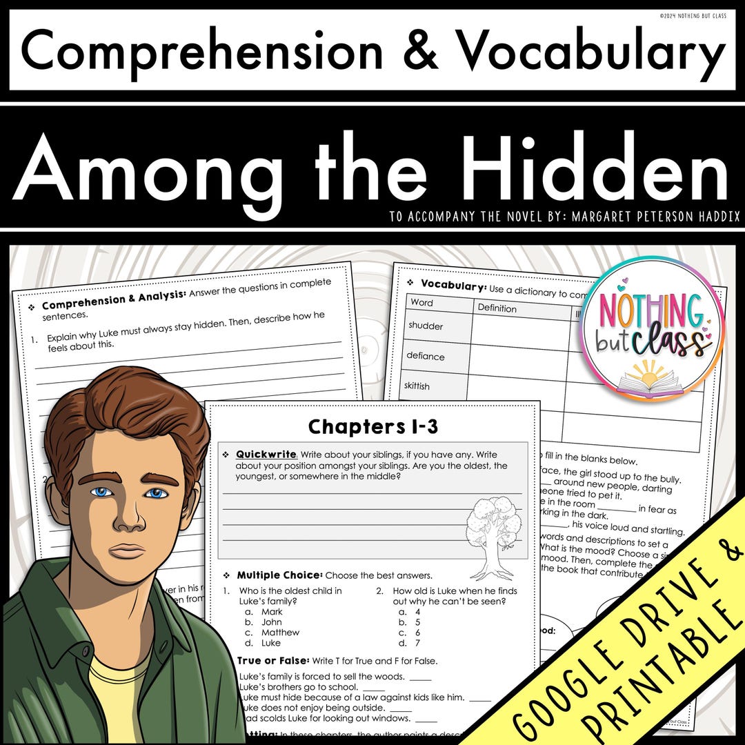 Among the Hidden | Comprehension and Vocabulary by Chapter | Guided ...