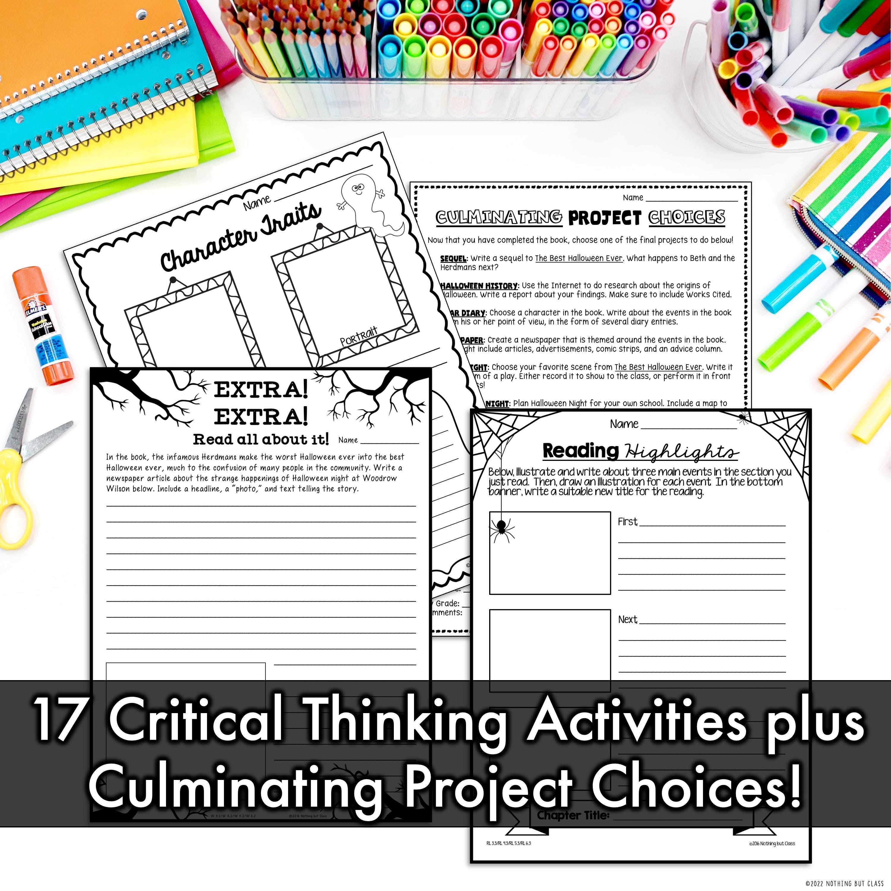 The Best Halloween Ever | Reading Response Activities and Projects ...