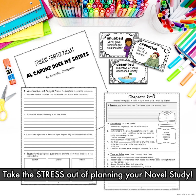 Al Capone Does My Shirts | Comprehension and Vocabulary by Chapter ...