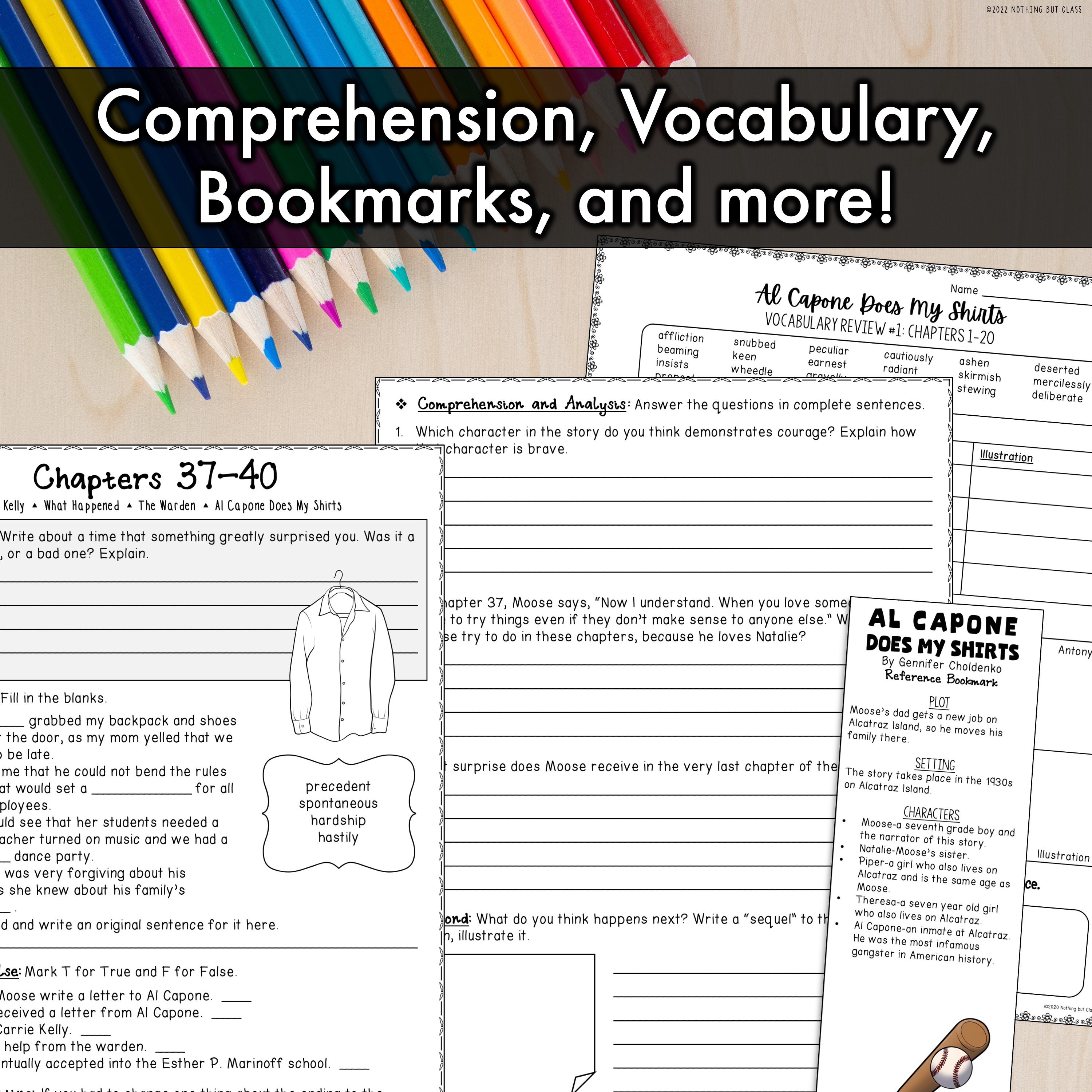 Al Capone Does My Shirts Comprehension and Vocabulary by - Etsy