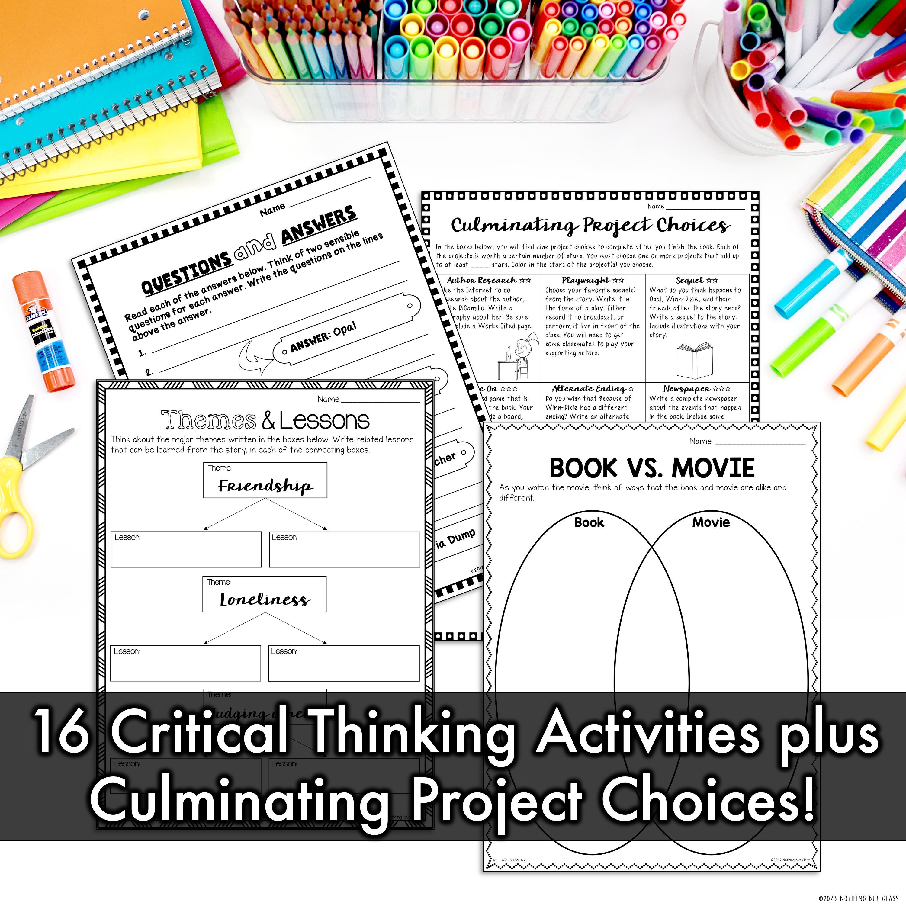 Because of Winn-dixie Reading Response Activities and Projects Guided ...