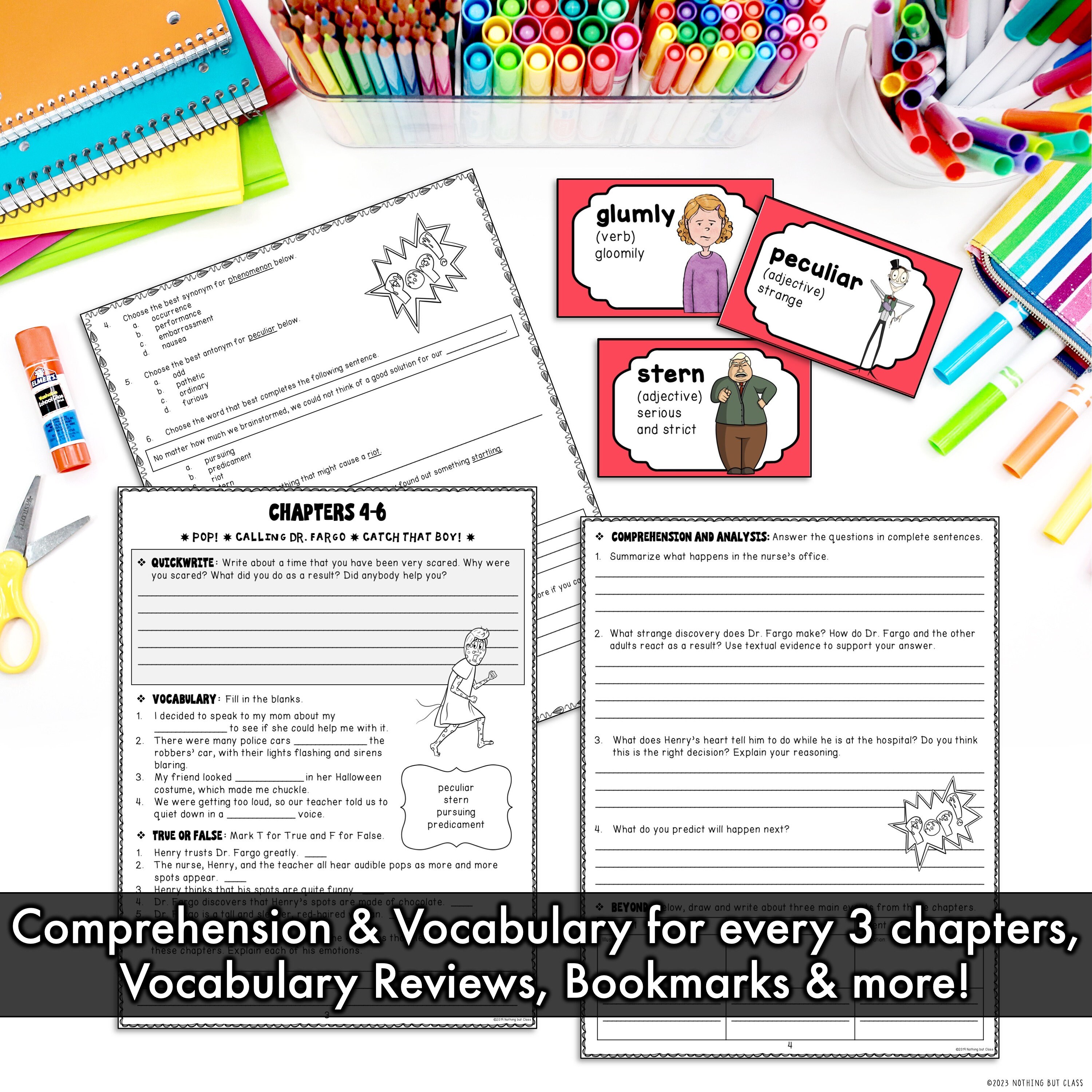Chocolate Fever Comprehension and Vocabulary by Chapter Guided Reading ...