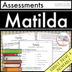 Matilda by Roald Dahl - Tests | Quizzes | Assessments for Novel Study ...