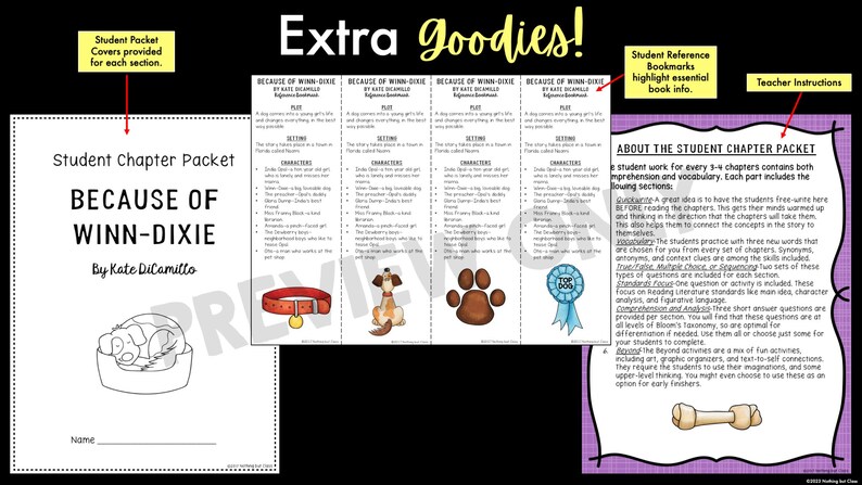 Because of Winn-dixie | Comprehension and Vocabulary by Chapter ...