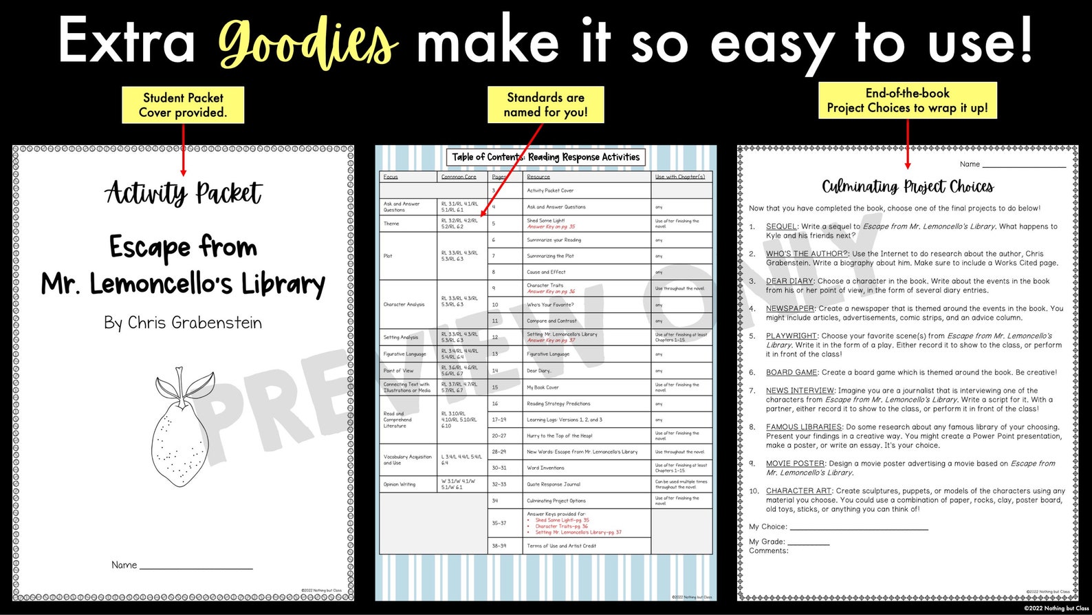 Escape From Mr. Lemoncello's Library | Reading Response Activities and ...
