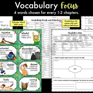 Charlotte's Web | Comprehension and Vocabulary by Chapter | Guided ...