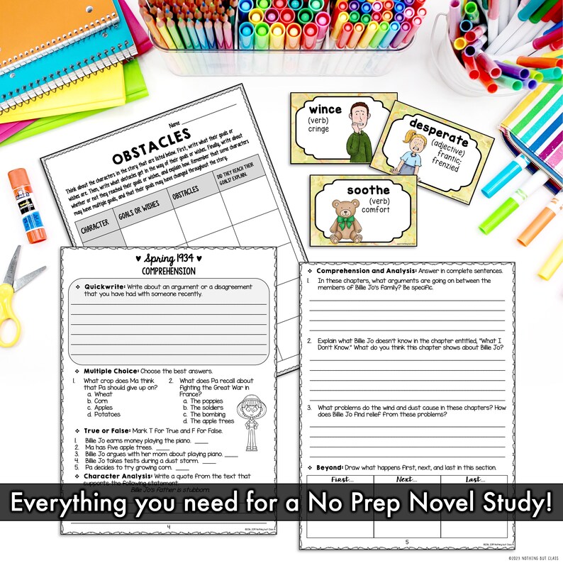 Out of the Dust Novel Study Unit | Literature Guide | Comprehension ...