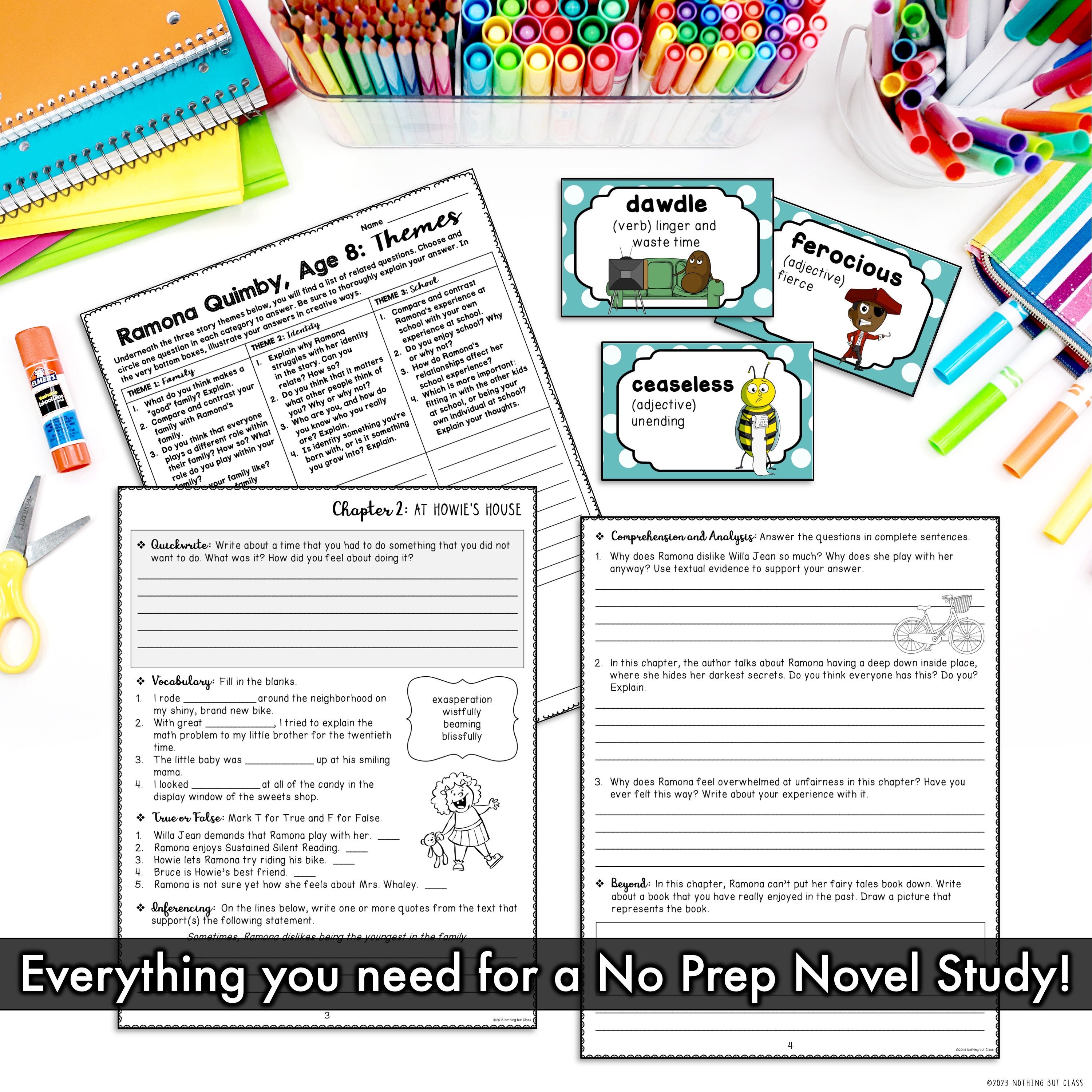 Ramona Quimby, Age 8 Novel Study Unit | Literature Guide ...
