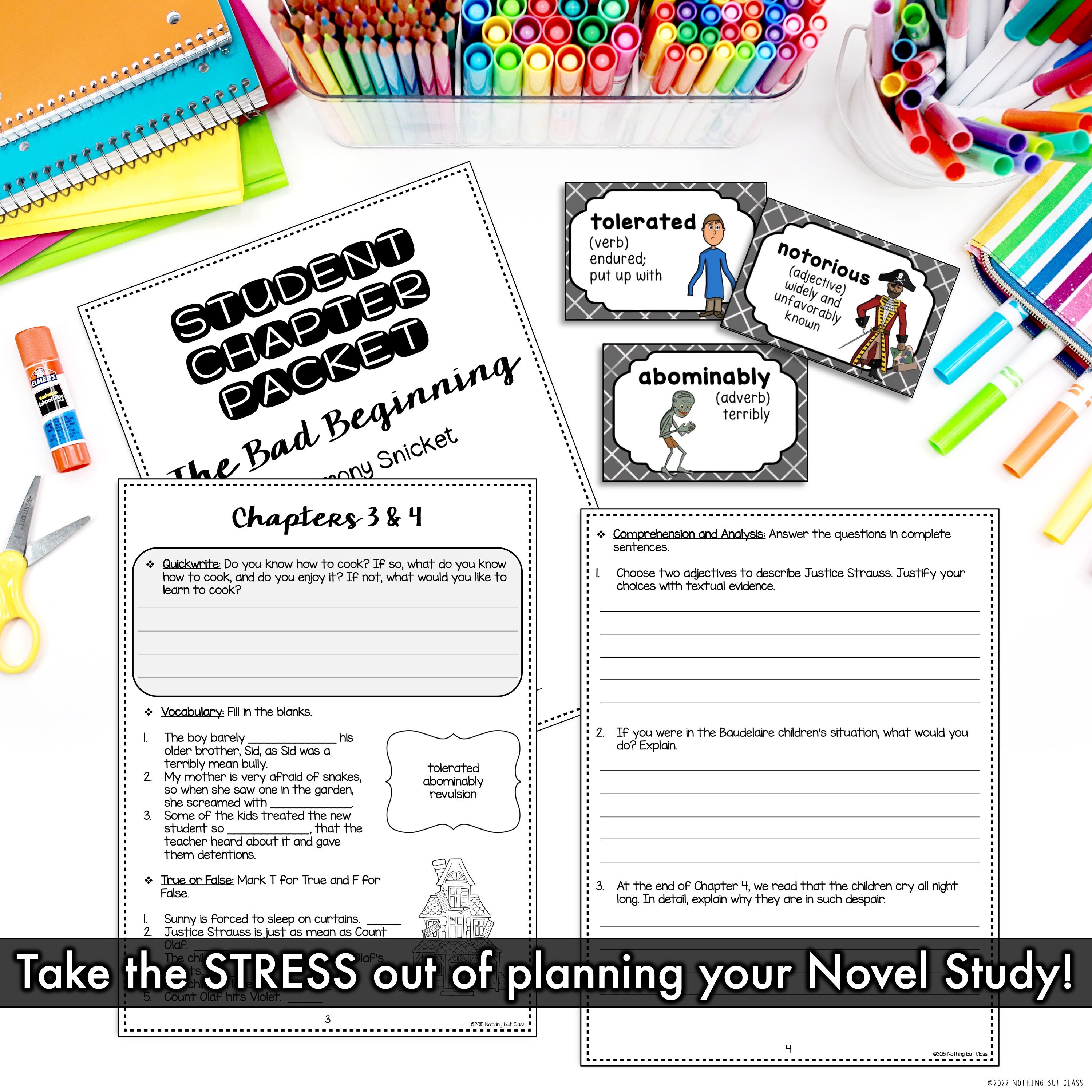 The Bad Beginning | Comprehension and Vocabulary by Chapter | Guided ...