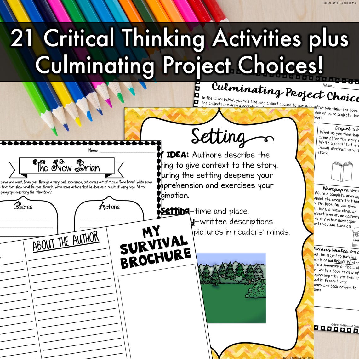 Hatchet | Reading Response Activities and Projects | Resources for ...