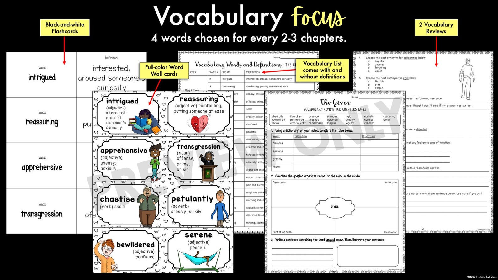 The Giver | Comprehension and Vocabulary by Chapter | Guided Reading ...