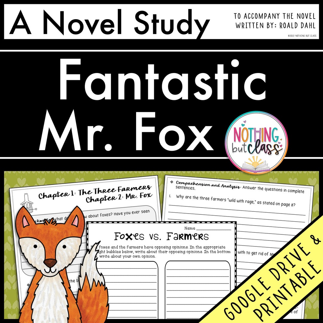 Fantastic Mr. Fox Novel Study Unit | Literature Guide | Comprehension ...