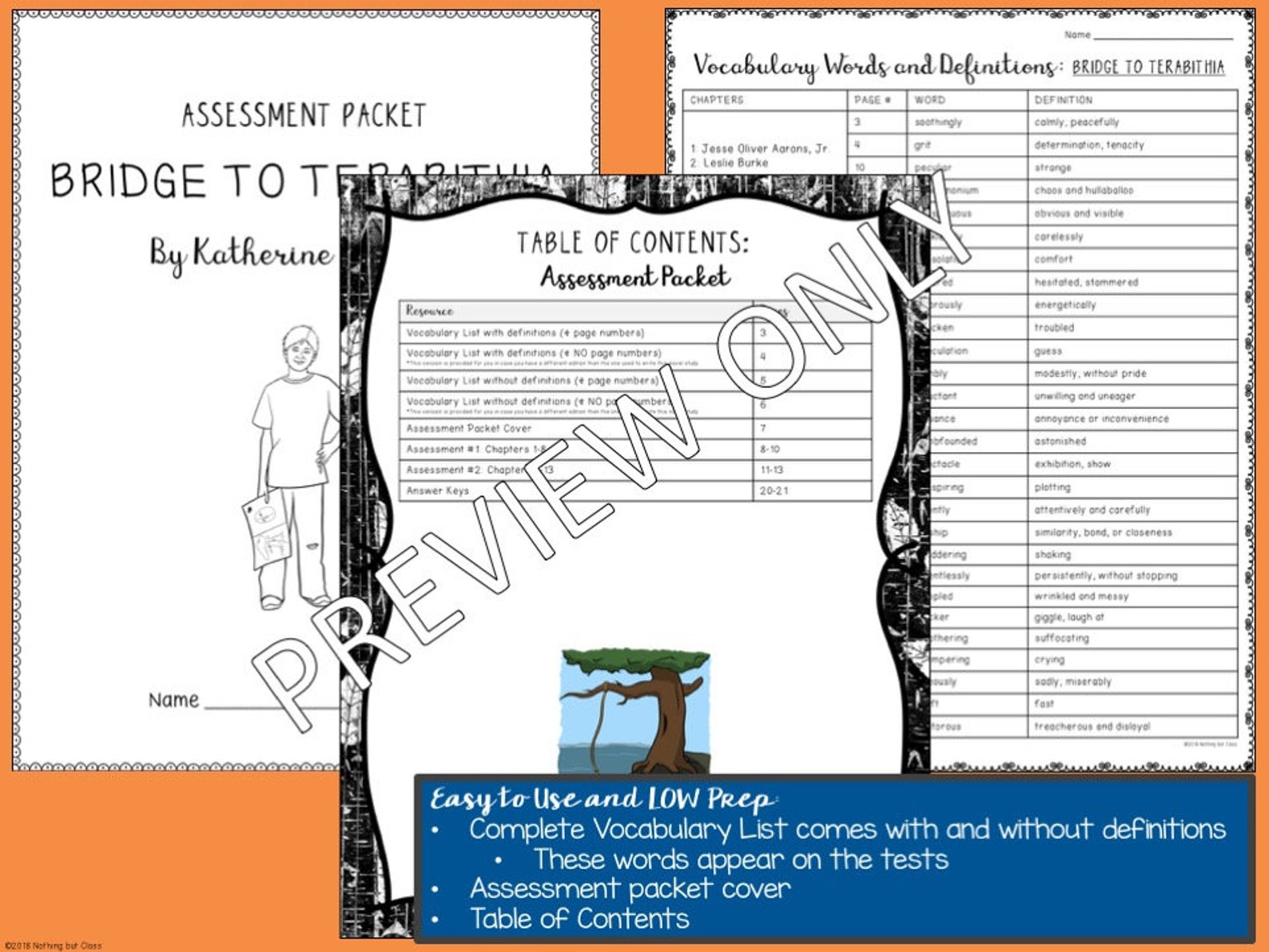 Bridge to Terabithia Tests | Quizzes | Assessments - Printables for ...