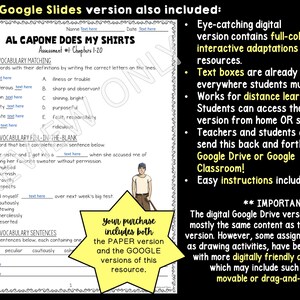 Al Capone Does My Shirts Tests | Quizzes | Assessments - Etsy