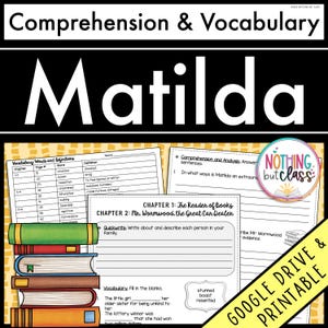 Matilda Comprehension and Vocabulary by Chapter Guided Reading ...