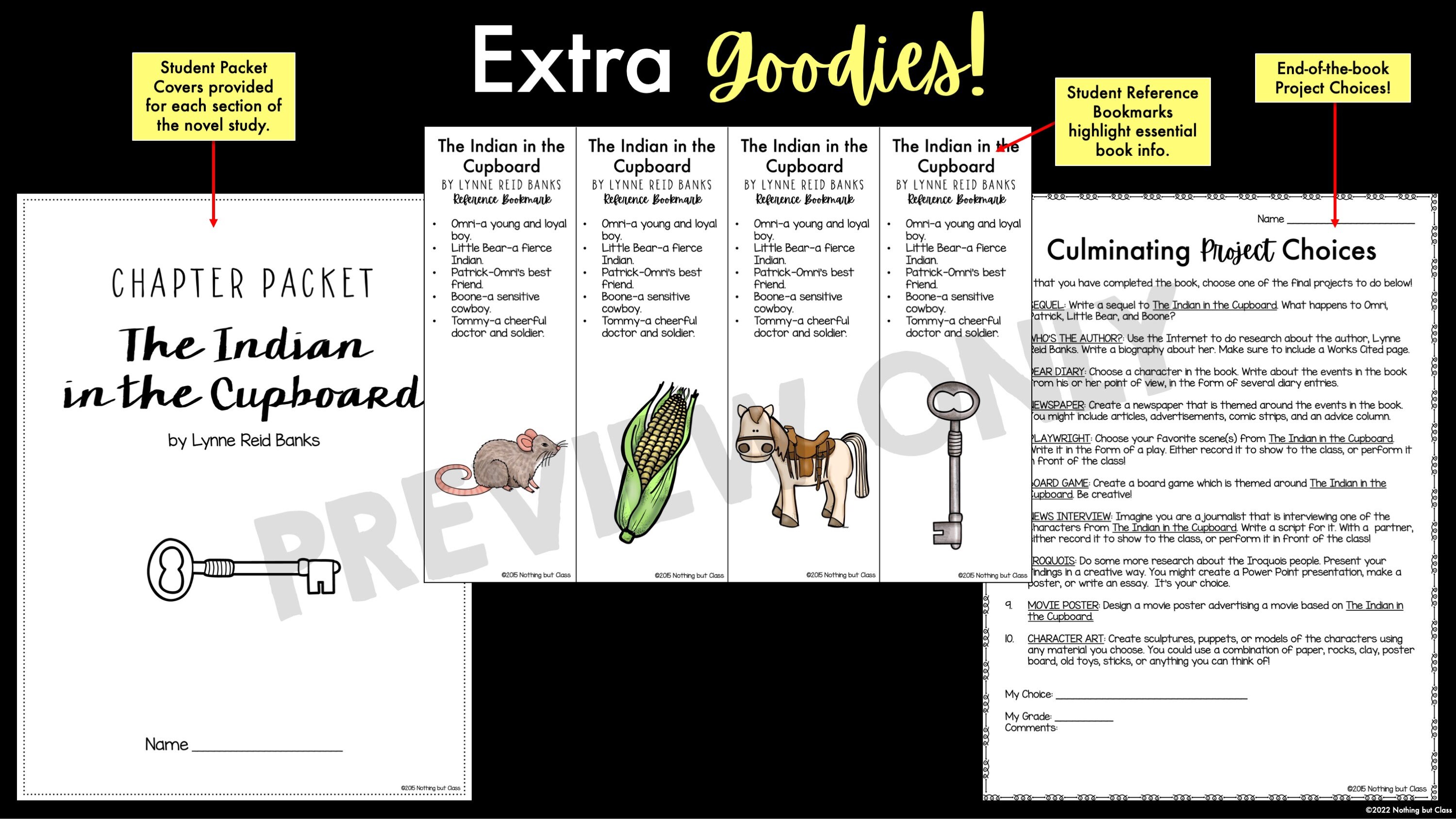 The Indian in the Cupboard Novel Study Unit Literature Guide ...