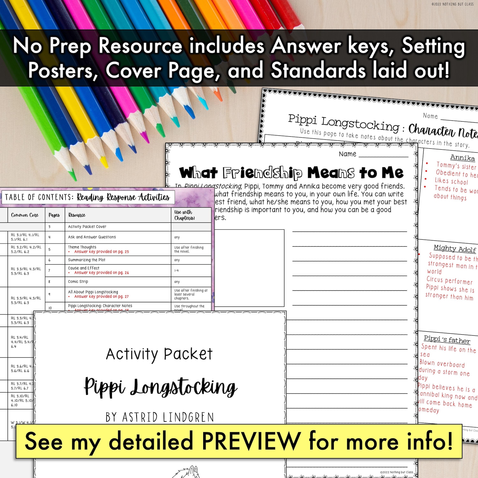 Pippi Longstocking | Reading Response Activities and Projects ...