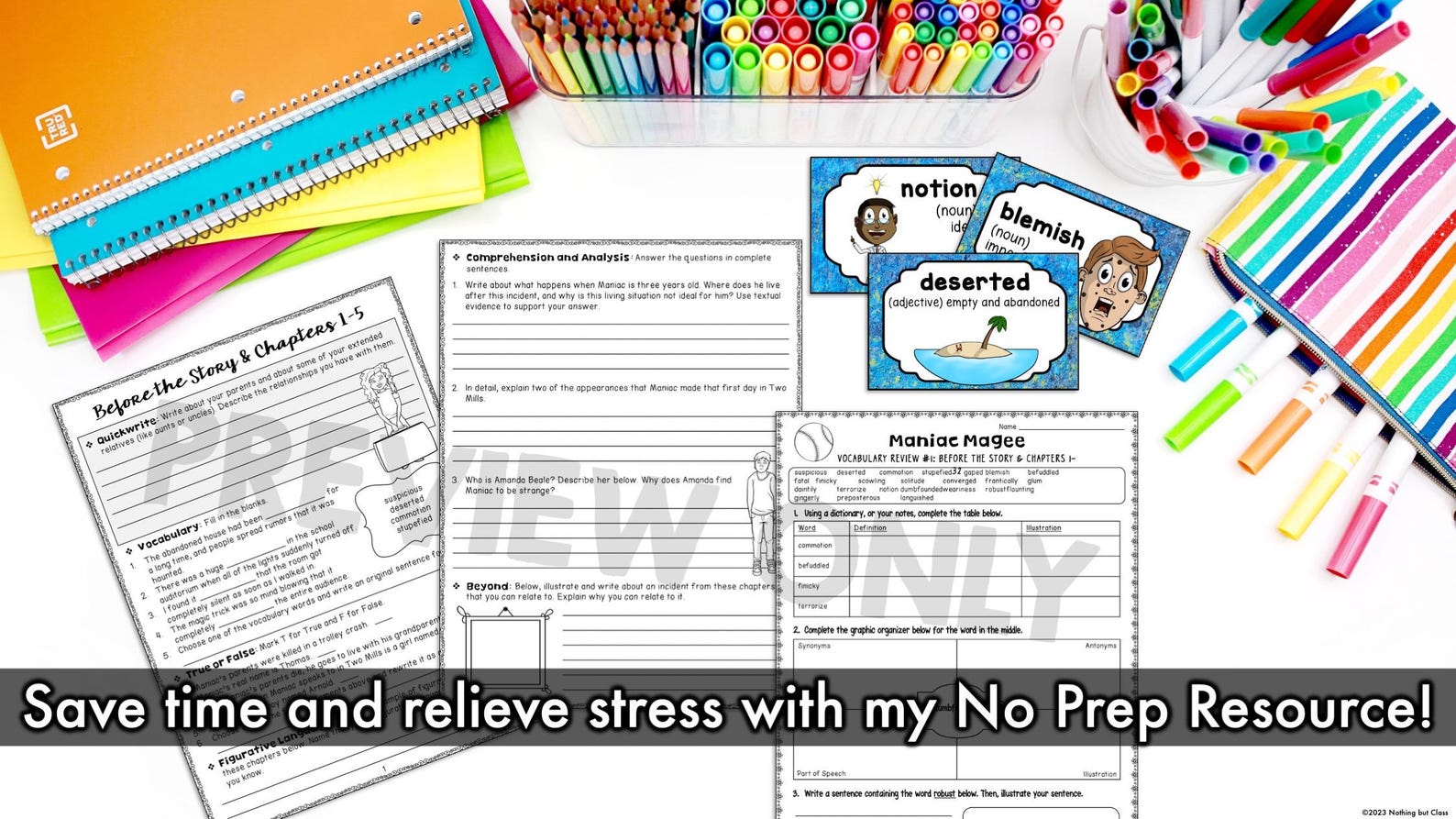 Maniac Magee | Comprehension and Vocabulary by Chapter | Guided Reading ...