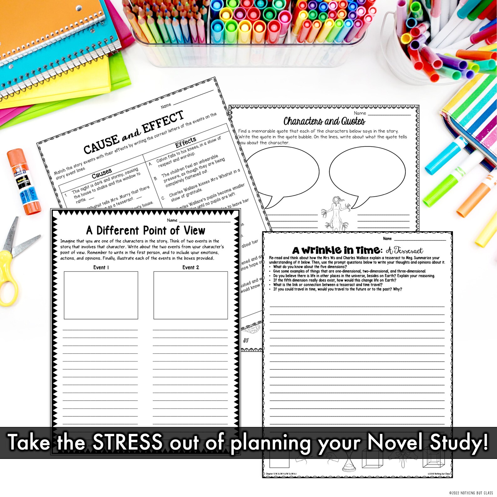 A Wrinkle in Time | Reading Response Activities and Projects | Guided ...