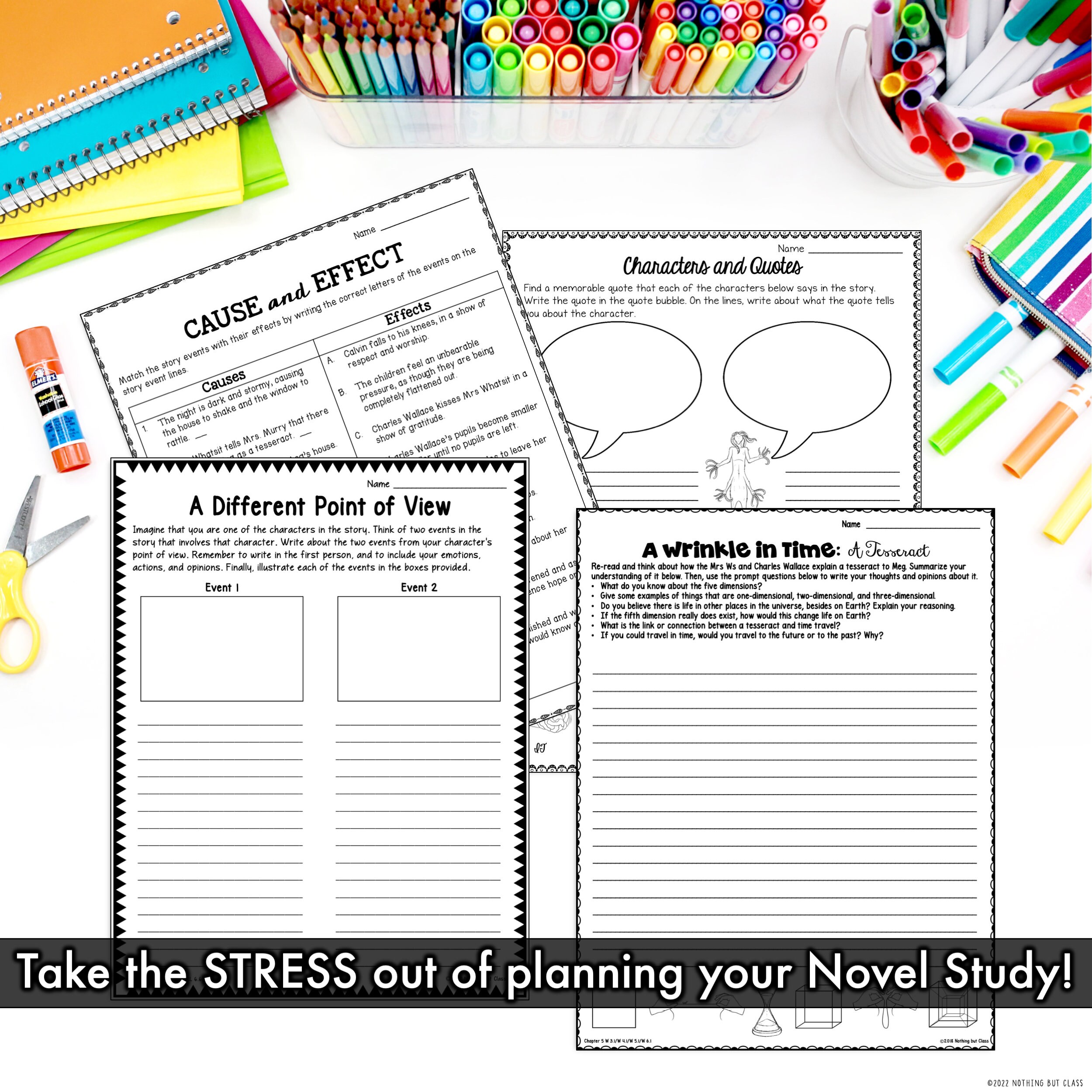 A Wrinkle in Time | Reading Response Activities and Projects | Guided ...