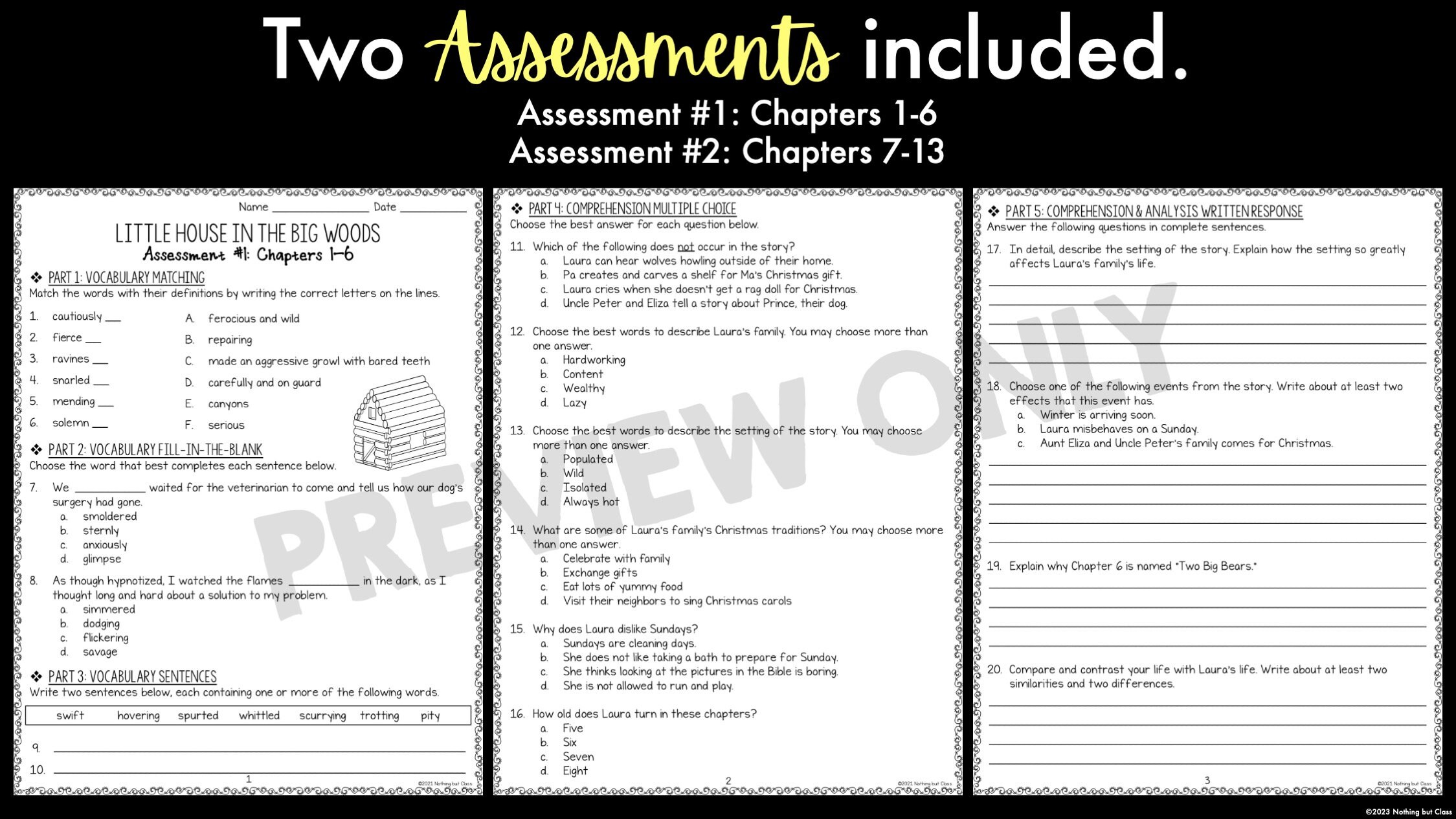 Little House in the Big Woods Novel Study Unit Literature Guide ...