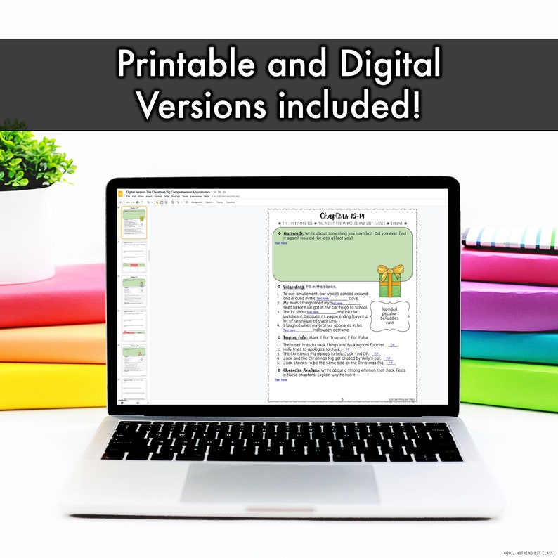 The Christmas Pig Novel Study Unit | Literature Guide | Comprehension ...