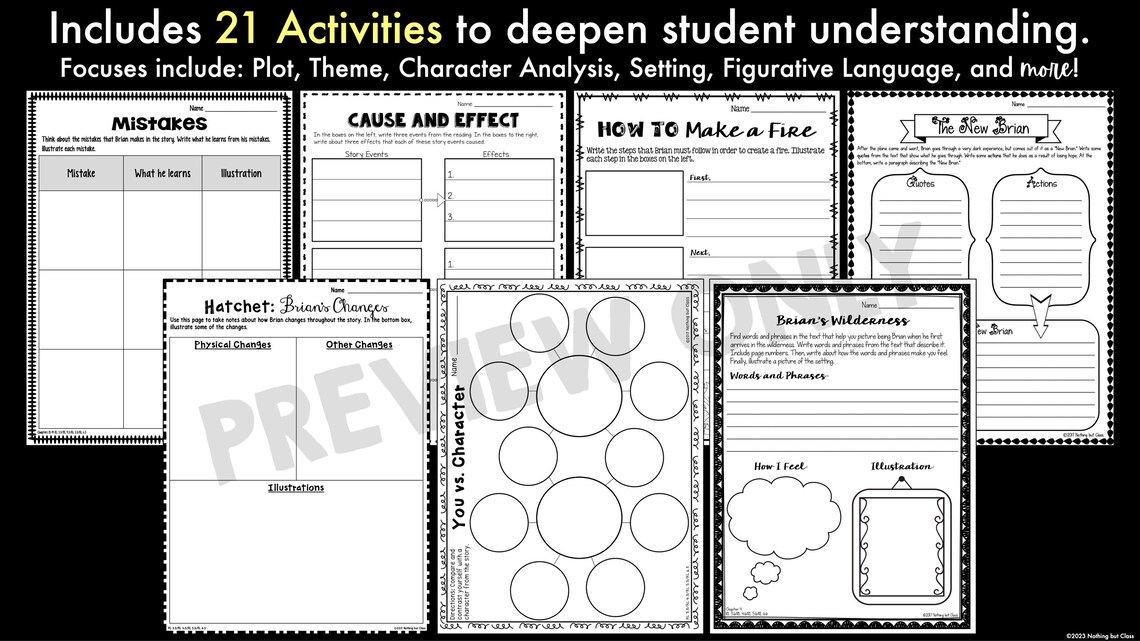 Hatchet | Reading Response Activities and Projects | Resources for ...