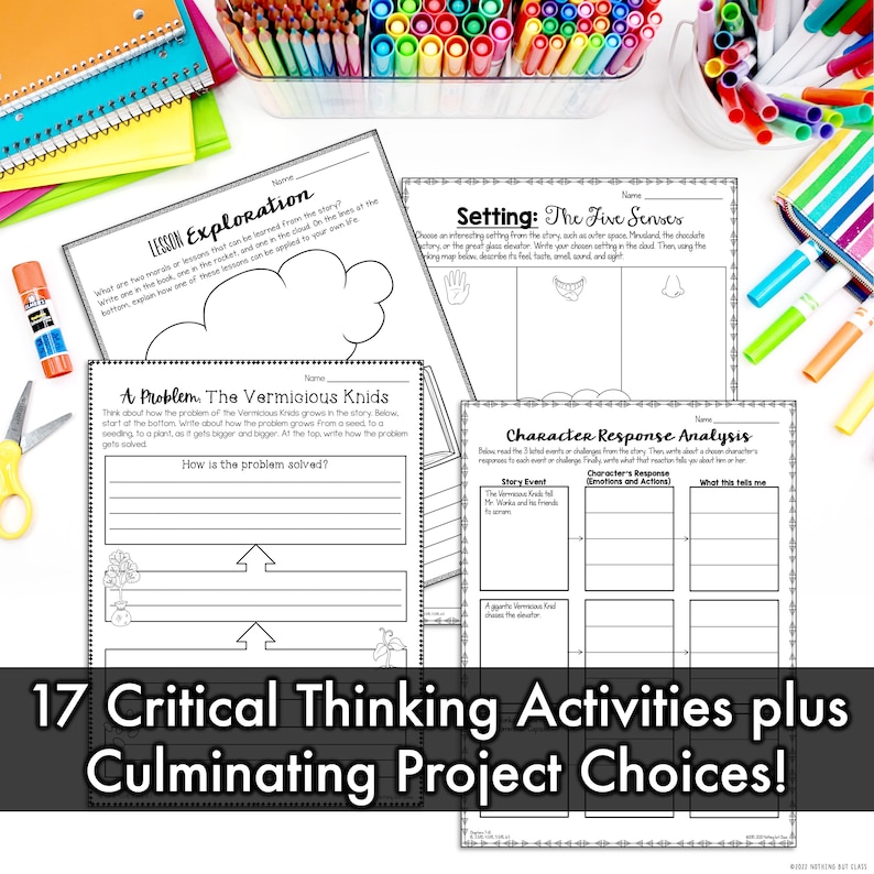 Charlie and the Great Glass Elevator | Reading Response Activities and ...