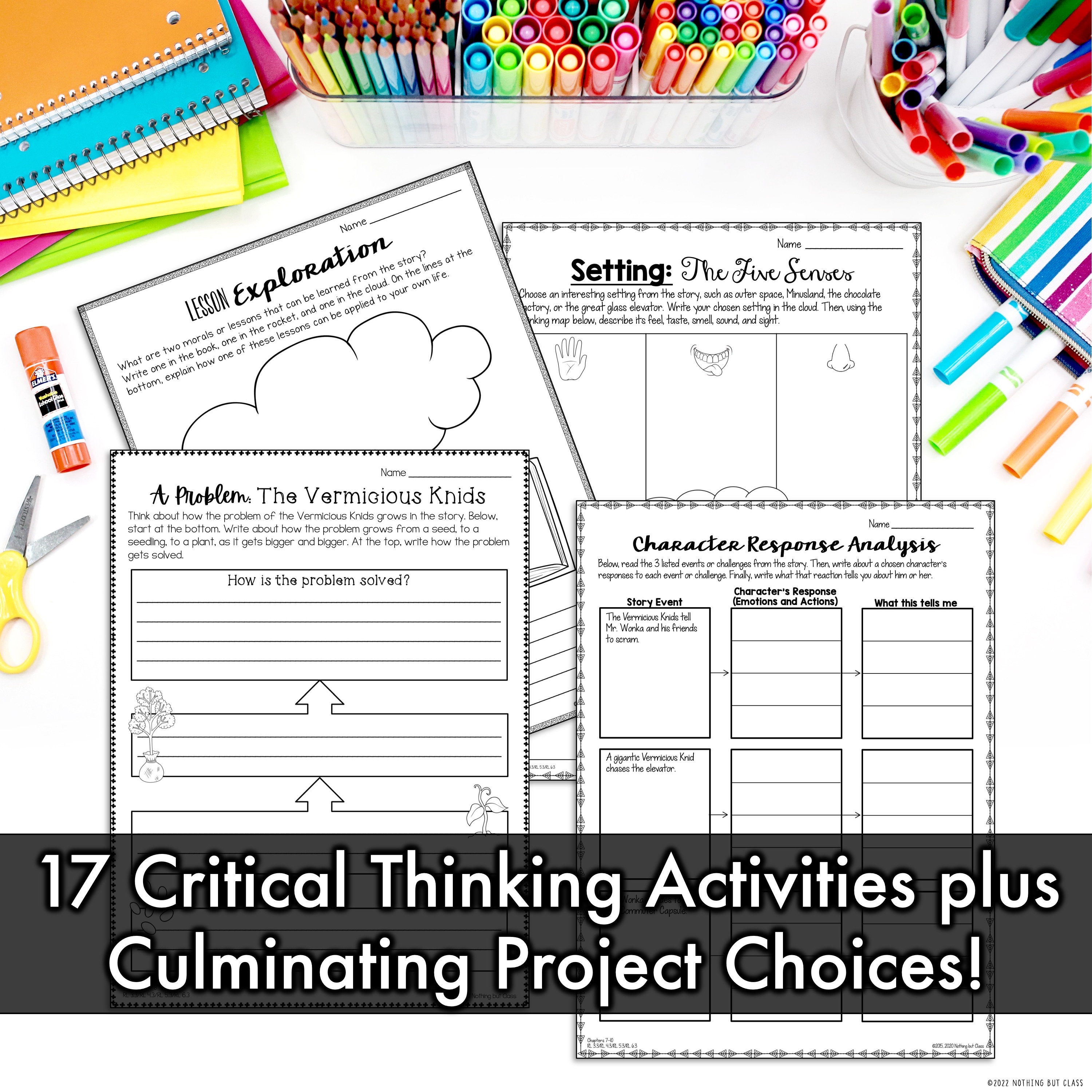 Charlie and the Great Glass Elevator | Reading Response Activities and ...