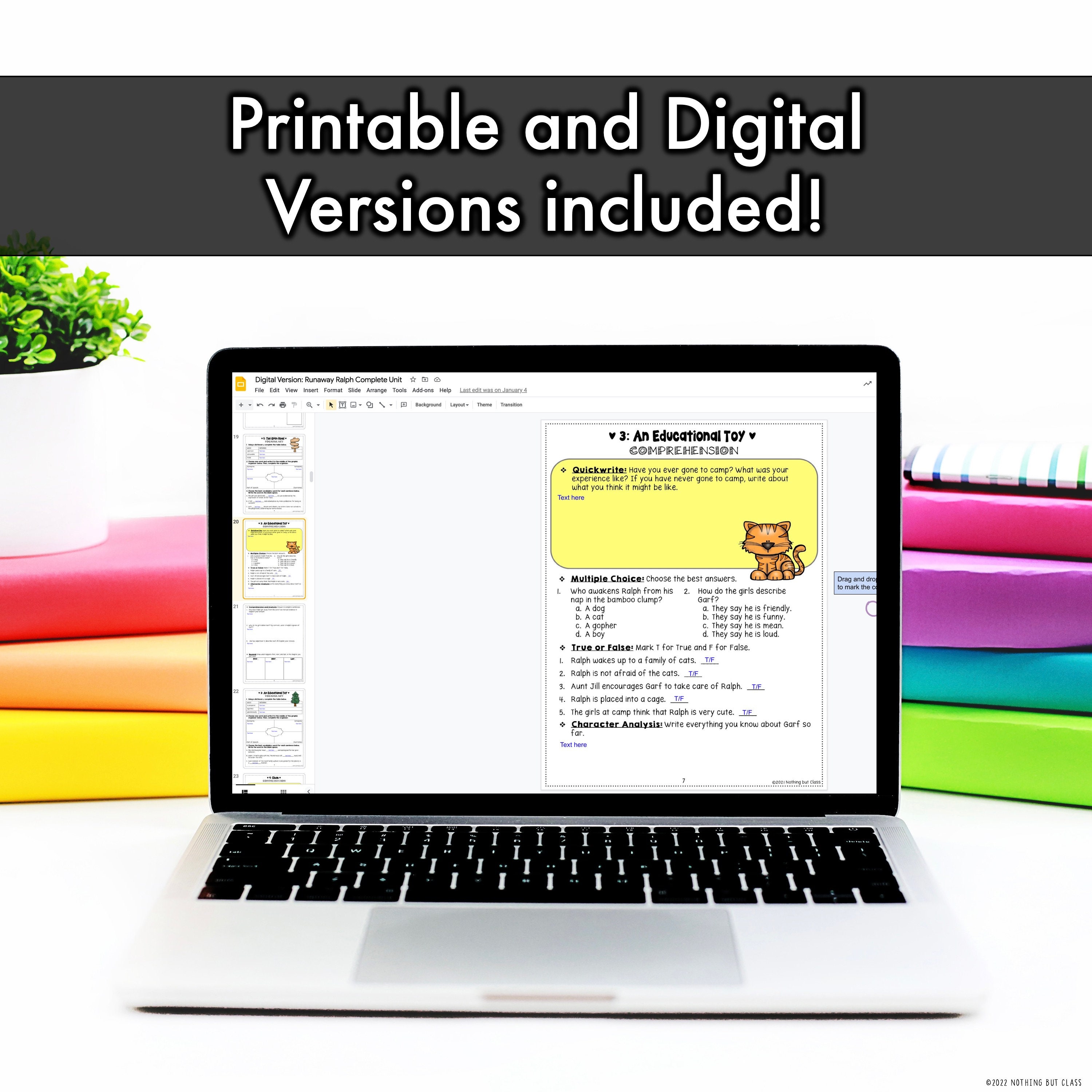 Runaway Ralph Novel Study Unit | Literature Guide | Comprehension ...